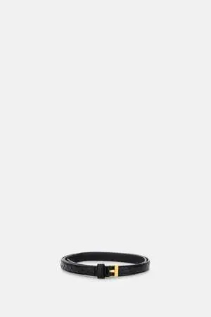 Bottega Veneta Thin Nappa Belt With Watch Buckle - Black