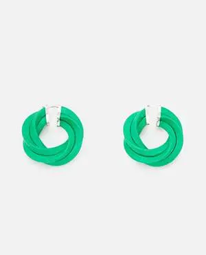 Bottega Veneta Twist Hoop Earrings - Green