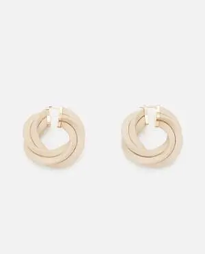 Bottega Veneta Twist Hoop Earrings - White