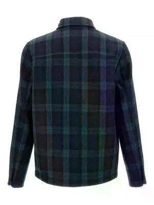 Paul Smith Checked Wool Overshirt - Blue