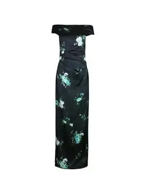 Erdem Floral Print Off-shoulder Maxi Dress