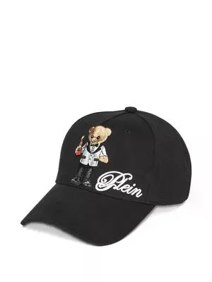 Philipp Plein Bear-embroidered Baseball Cap - Black