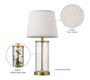 GLOBE ELECTRIC 20' Fillable Ribbed Glass Table Lamp