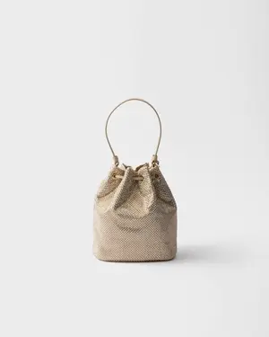Prada Mini Crystal-studded Satin Bag - Neutral