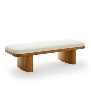 TOV FURNITURE Ollie Performance Boucle Bench - White
