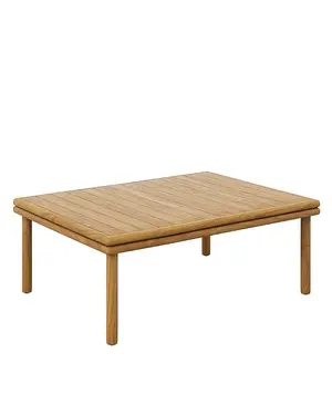 MODWAY Wren Outdoor Patio Teak Wood Coffee Table - Natural