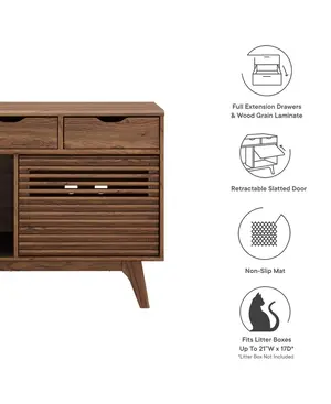 MODWAY Render Cat Cabinet - Walnut