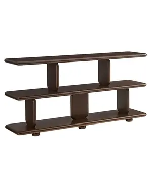 MODWAY Lyle Sculptural 2-tier Bookshelf - Walnut
