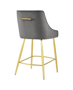 MODWAY Discern Performance Velvet Counter Stool - Gray