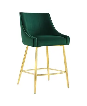 MODWAY Discern Performance Velvet Counter Stool - Green