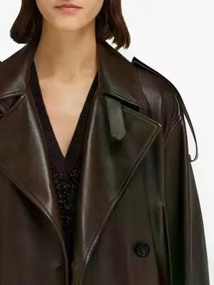 FERRAGAMO Belted Leather Trench Coat