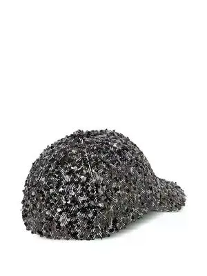 Karl Lagerfeld Herringbone-pattern Sequined Cap