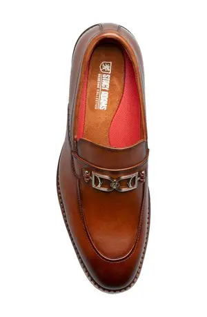 STACY ADAMS Apron-toe Bit Loafer - Brandy