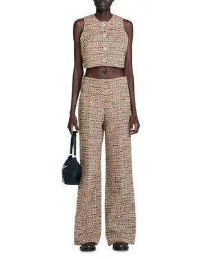 Sandro Decorative Tweed Trousers