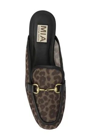 Mia Bouquet Bit Loafer Mule - Leopard Print
