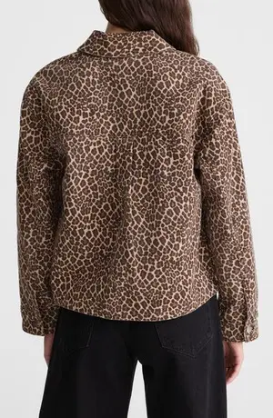 Madewell Leopard Print Denim Chore Jacket