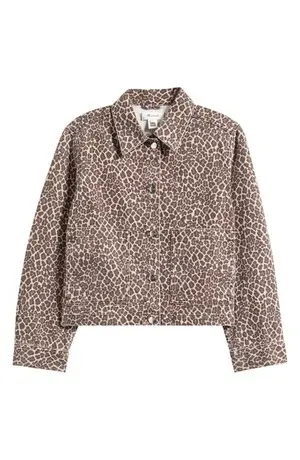 Madewell Leopard Print Denim Chore Jacket
