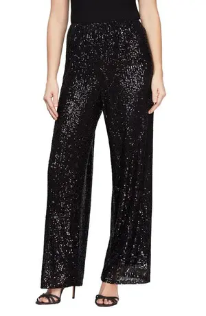 Alex Evenings Sequin Straight Leg Pants