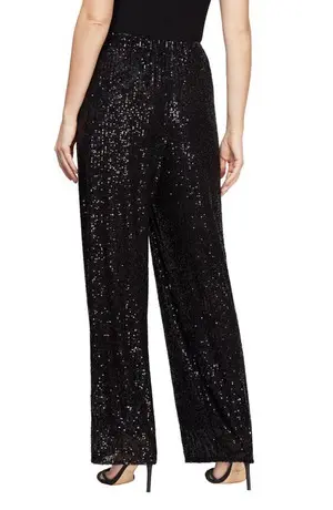 Alex Evenings Sequin Straight Leg Pants