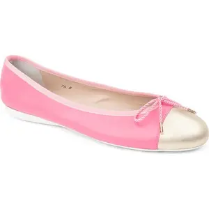 PAUL MAYER ATTITUDES Cap Toe Ballet Flat - Hot Pink/gold