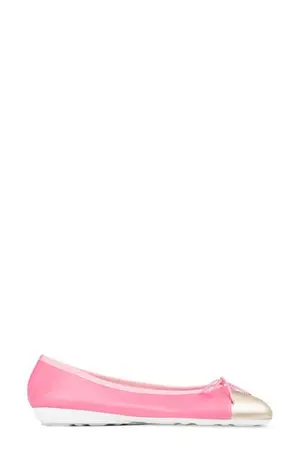 PAUL MAYER ATTITUDES Cap Toe Ballet Flat - Hot Pink/gold