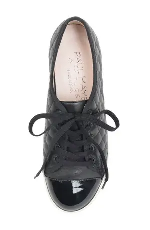 PAUL MAYER ATTITUDES Samba Cap Toe Sneaker - Black/black Patent