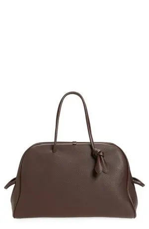 Jacquemus Le Grand Turismo Leather Bowling Bag - Dark Brown 880