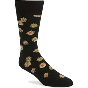 Paul Smith Lumin Floral Cotton Blend Socks Black
