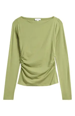 Topshop Ruched Long Sleeve Top
