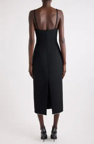 Givenchy Raw Edge Stretch Crepe Midi Dress