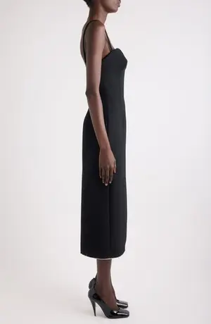 Givenchy Raw Edge Stretch Crepe Midi Dress