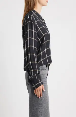 Rails Malin Windowpane Plaid Shirt - Onyx Sand Birch