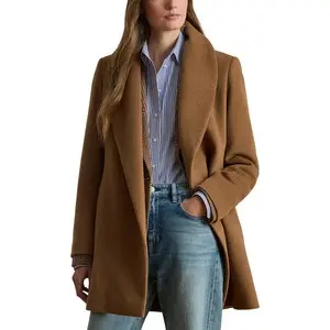 Ralph Lauren Wool Blend Wrap Coat - New Vicuna