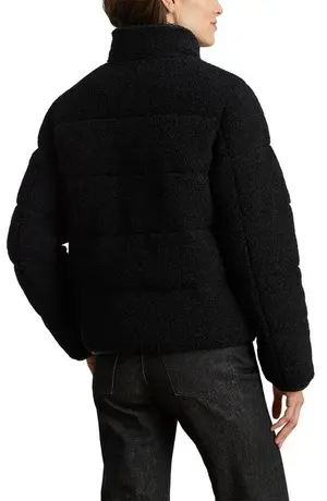 Ralph Lauren Faux Shearling Puffer Jacket - Black/black