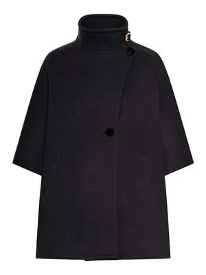 Max Mara Lightweight Cashmere Draped Cape - Black