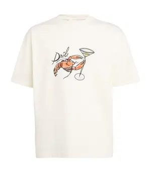 Drole De Monsieur Cotton Lobster Martini T-shirt - White