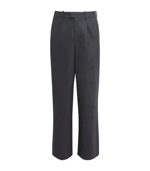 DOMREBEL Wool-blend Pinstripe Wide-leg Trousers