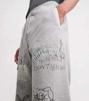 DOMREBEL Cotton College Logo Sweatpants