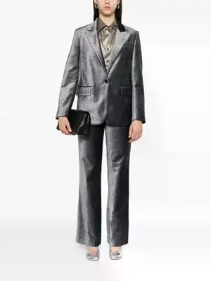 FORTE_FORTE Velvet Single-breasted Blazer