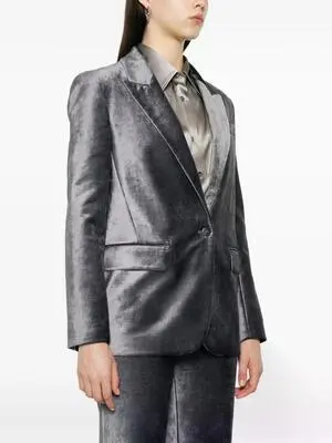 FORTE_FORTE Velvet Single-breasted Blazer