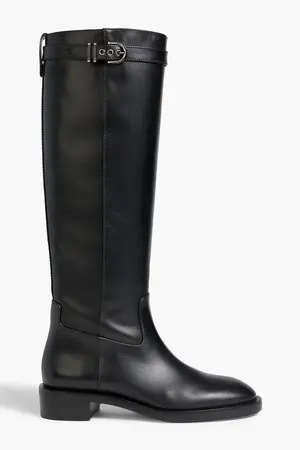 STUART WEITZMAN Maverick Buckled Leather Knee Boots
