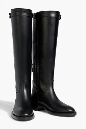 STUART WEITZMAN Maverick Buckled Leather Knee Boots