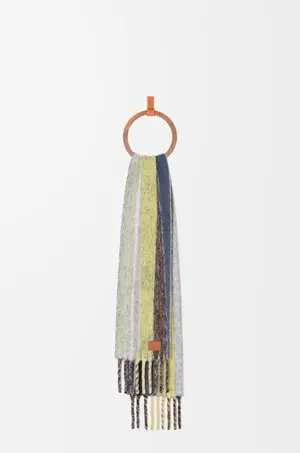 Loewe Scarf In Alpaca And Wool Blend - Yellow/navy