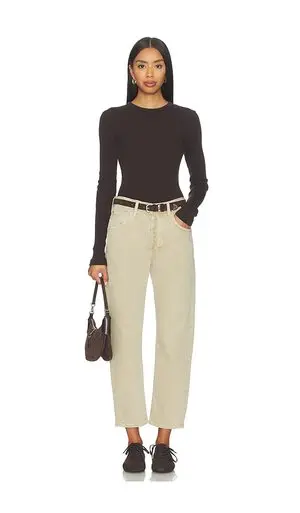 Citizens Of Humanity Pilar Waffle Crewneck Top - Chocolate