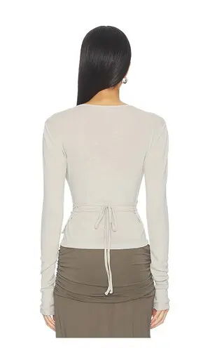 ST. AGNI Baby Wool Wrap Top - Soft Ash