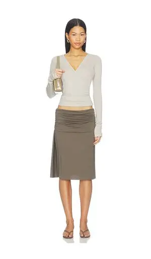 ST. AGNI Baby Wool Wrap Top - Soft Ash