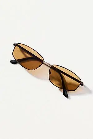 I-SEA Slim Metal Rectangle Sunglasses - Tortoise