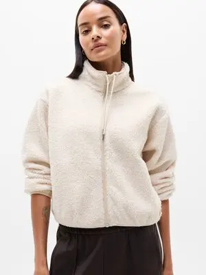 Athleta Bouclé Fleece Jacket - Bone