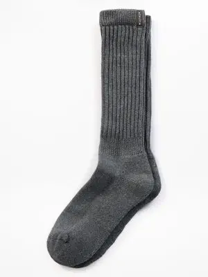 Athleta Ribbed Crew Socks Charcoal Grey Heather