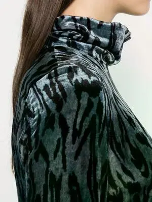 FORTE_FORTE Animal-print Turtleneck Top